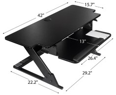 3M™ Precision Standing Desk SD70B, Black, 42 in x 23.2 in | 3M Canada