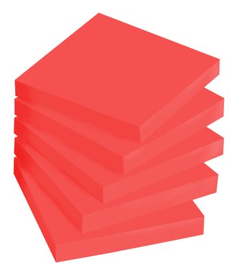 Post-it® Super Sticky Notes, 3 in x 3 in, Red, 5 Pads/Pack