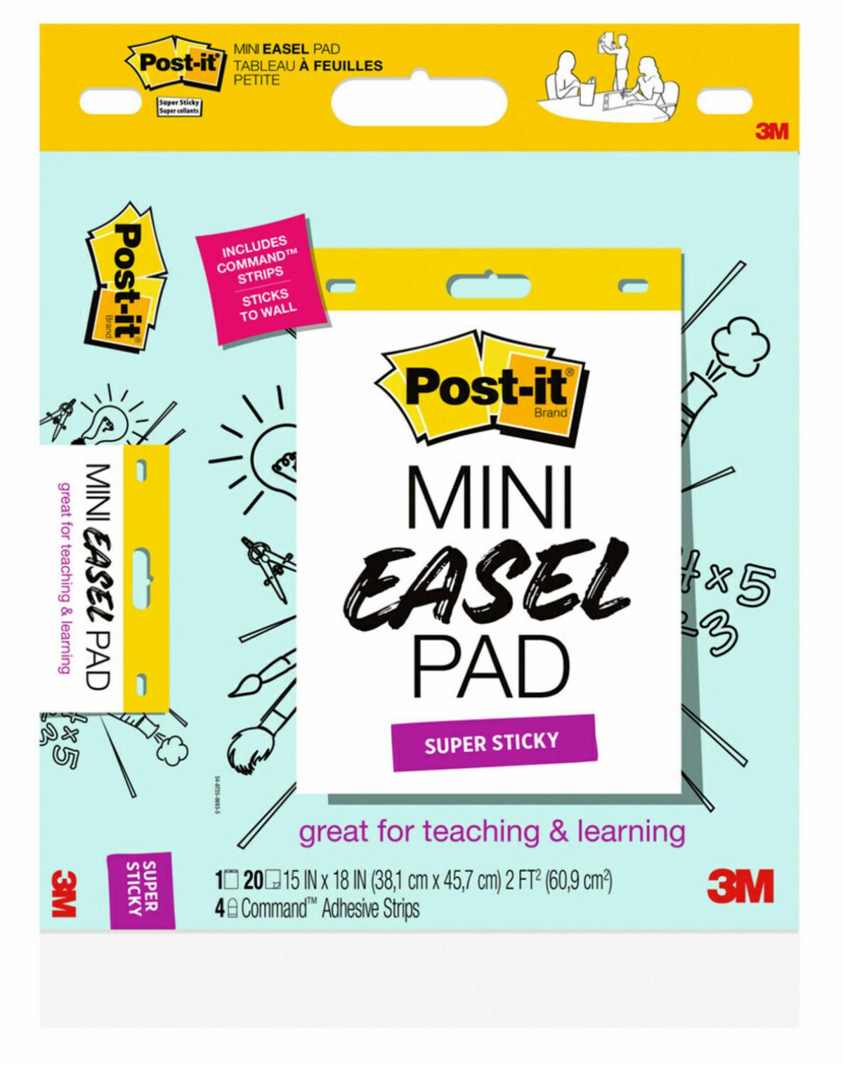 Post-it® Super Sticky Mini Easel Pad, 381 x 457 mm, 20 Sheets/Pad, 1 ...
