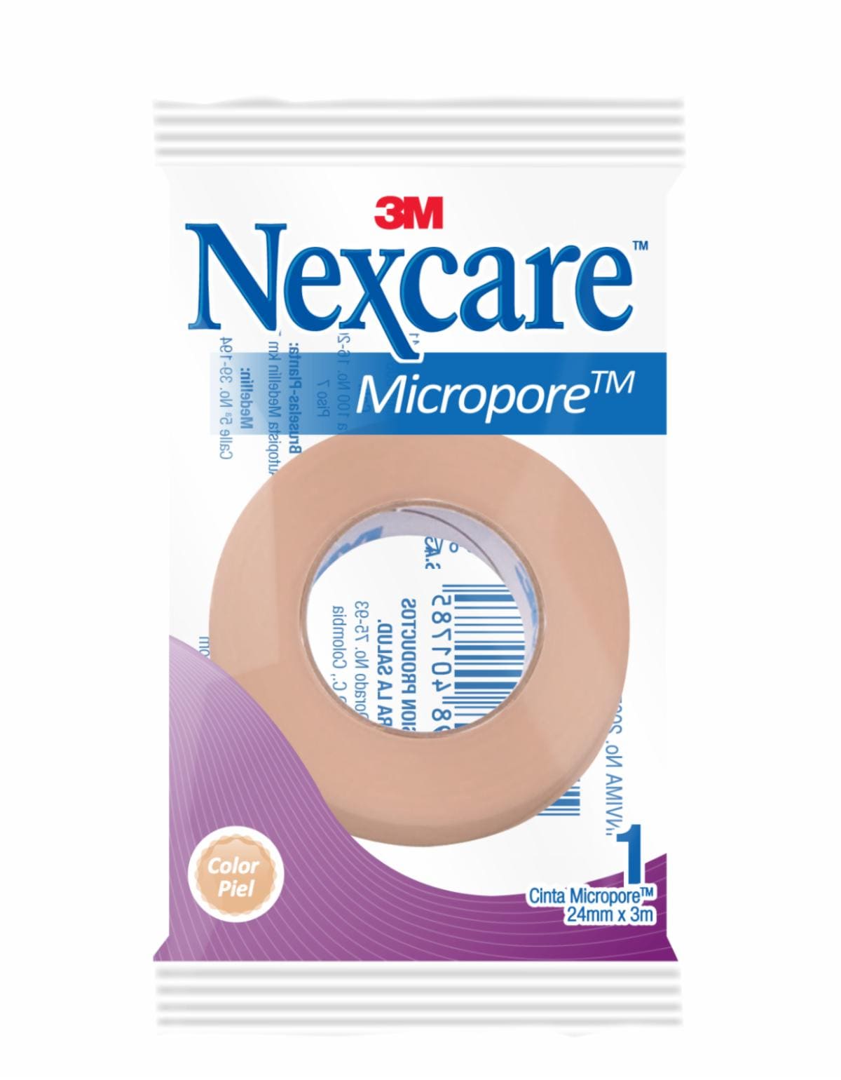 Nexcare™ Micropore™ Bolsa, Piel, 24 mm x 3 m, 1 por paquete | 3M Colombia