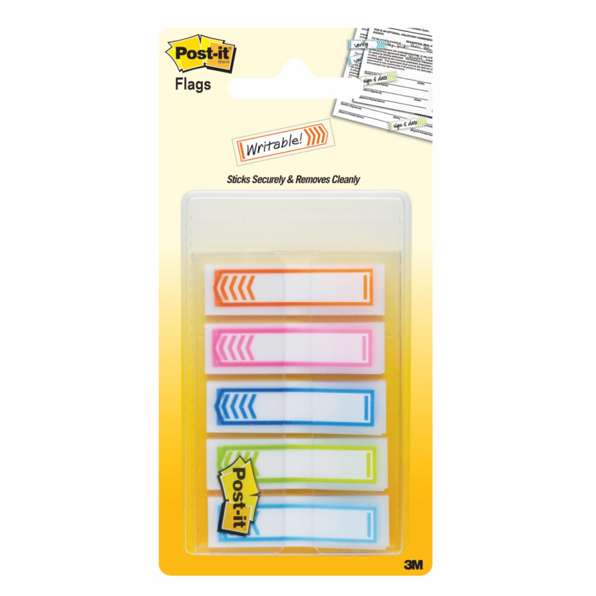 Post-it® Flags SH/NOTE Writable Arrow 684-SH-NOTE, 0.47%22x1.7%22 5 ...