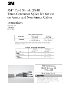 3M™ Cold Shrink QS-III 3/C Armored or Non-Armored Splice Kits 5797A-MT ...