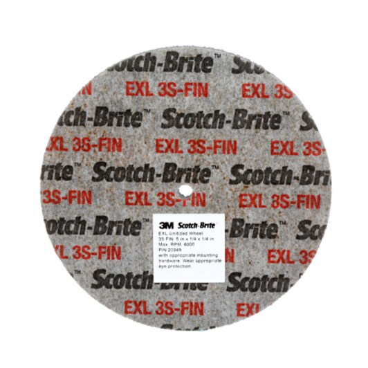 Scotch-Brite™ EXL Unitized Wheel, XL-UW, 3S FIN, 5 in x 1/4 in x 1/4 in ...