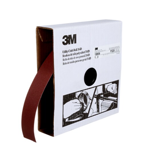 3M™ Utility Cloth Roll, 314D, P220, 1 1/2 in x 150 ft (38.1 mm x 45.72 ...
