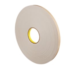 3M™ Double Coated Polyethylene Foam Tape, 4492, white, 0.5 in x 72.0 yd x 31.3 mil (1.3 cm x 65. ...