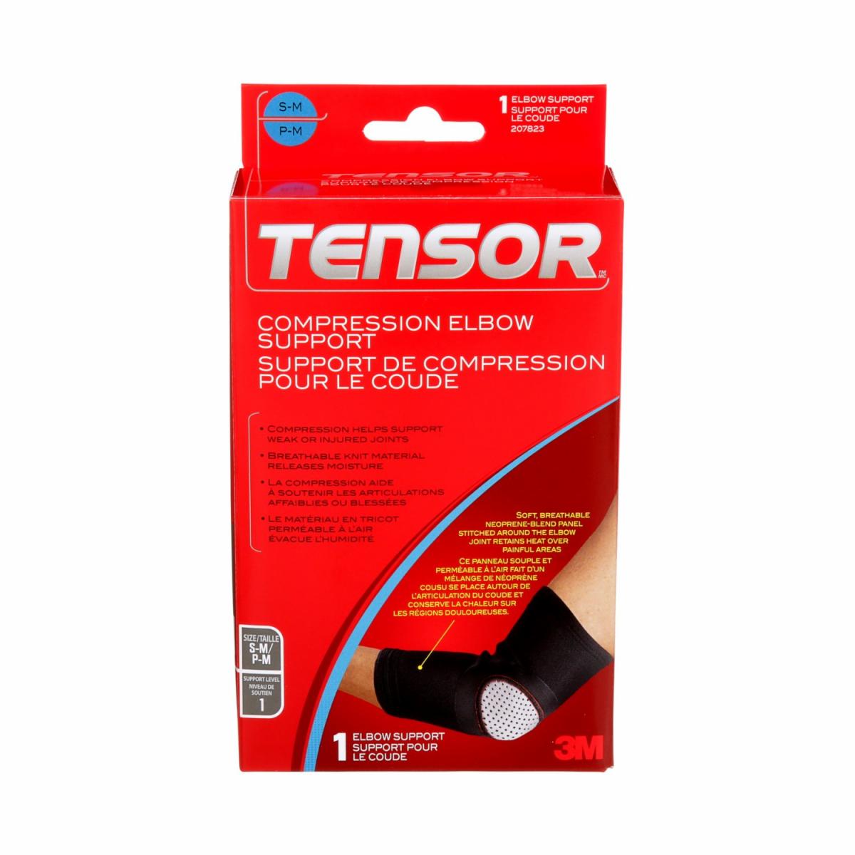 Tensor™ Compression Elbow Support, Small/Medium, Black | 3M Canada
