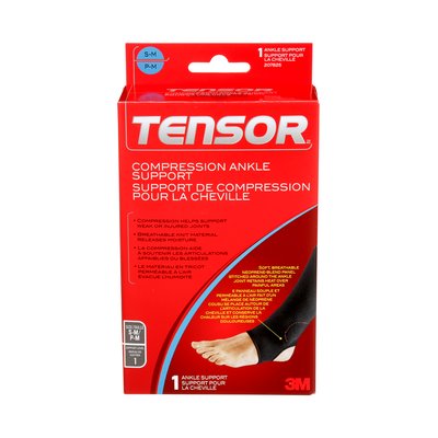 Tensor™ Compression Ankle Support, Small/Medium, Black | 3M Canada