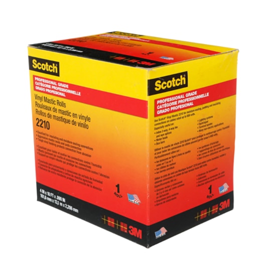 Scotch® Vinyl Mastic Roll, 2210, black, 90 mil (2.3 mm), 4 in x 10 ft ...