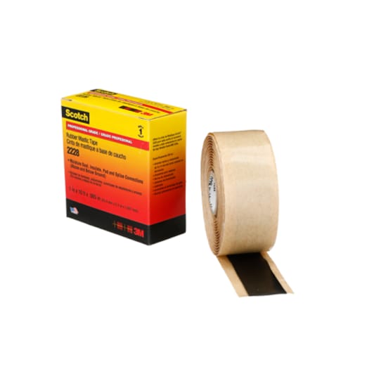 Scotch® Rubber Mastic Tape, 2228, black, 65 mil (1.65 mm), 1 in x 10 ft ...