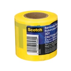 Scotch® Barricade Tape 301, Yellow, %22CAUTION/ATTENTION%22, 2 mil (0.051 mm), 3 in x 300 ft (76 ...