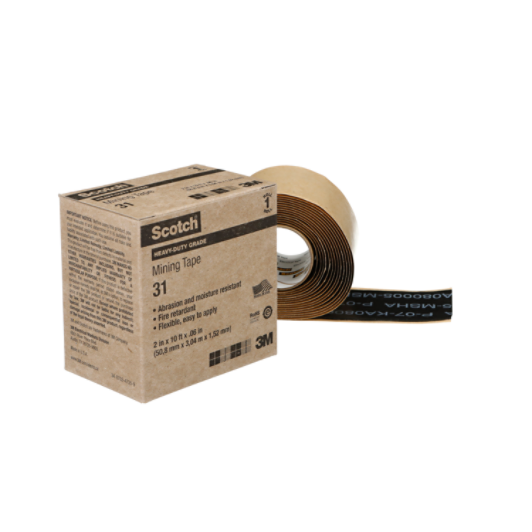 Scotch® Heavy Duty Mining Tape, 31, black, 60 mil (1.52 mm), 2 in x 10 ...