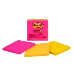 Feuillets super collants Post-it®, 654-3SSPK-C, couleurs assorties, 76 ...