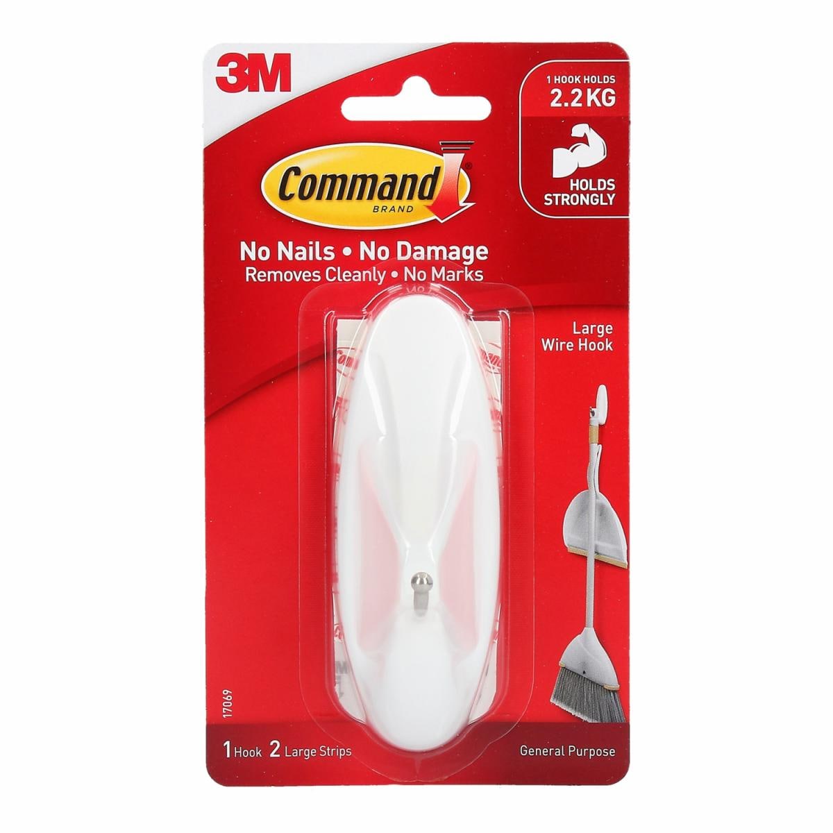 Command™ Large Wire Hook 17069, 2.2 kg, 1 Hook/Pack | 3M Hong Kong