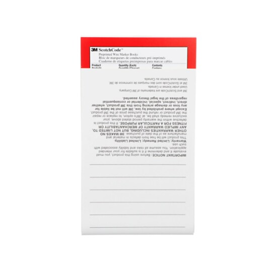3M™ ScotchCode™ Pre-Printed Wire Marker Book, SPB-03, number 1 - 45 ...