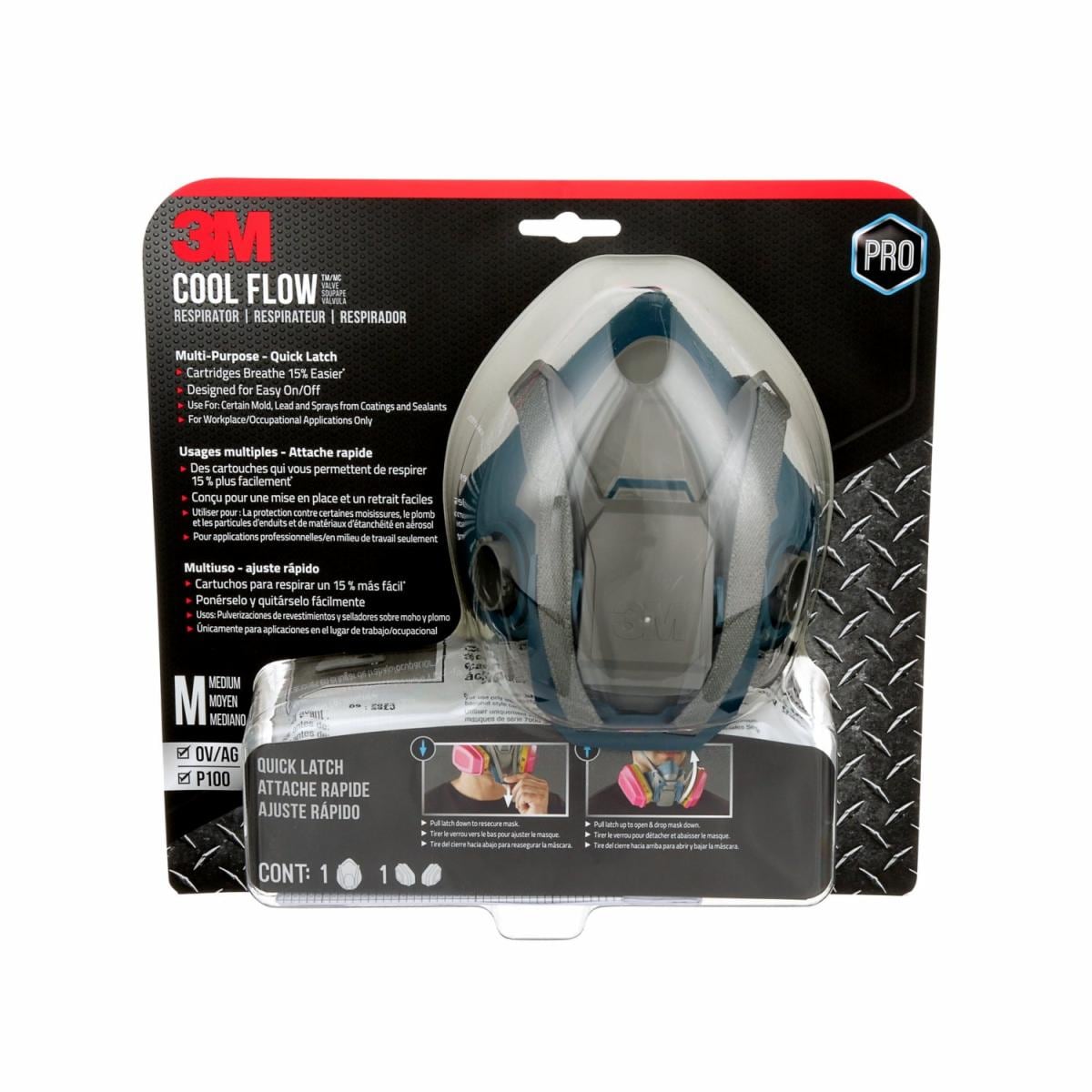 3M™ Cool Flow™ Respirator 65023QLHA1C-PS, Multi-Purpose, with Quick ...