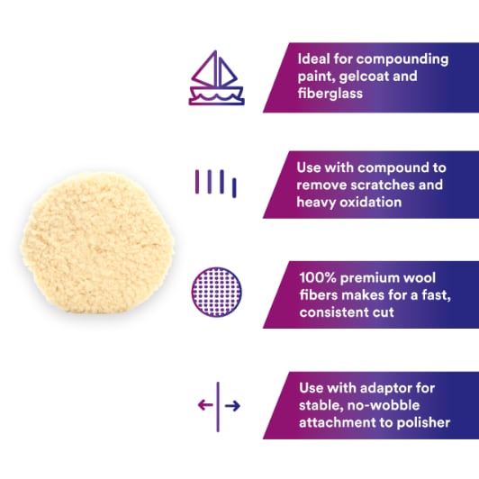 3M™ Wool Compounding Pad, 33280, 9 in, Double Sided, 6 per case | 3M ...