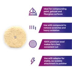 3M™ Perfect-It™ Wool Compound Pad, 05753, 9 in, 6 per case | 3M United ...