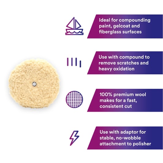 3M™ Perfect-It™ Wool Compound Pad, 05753, 9 in, 6 per case | 3M United ...
