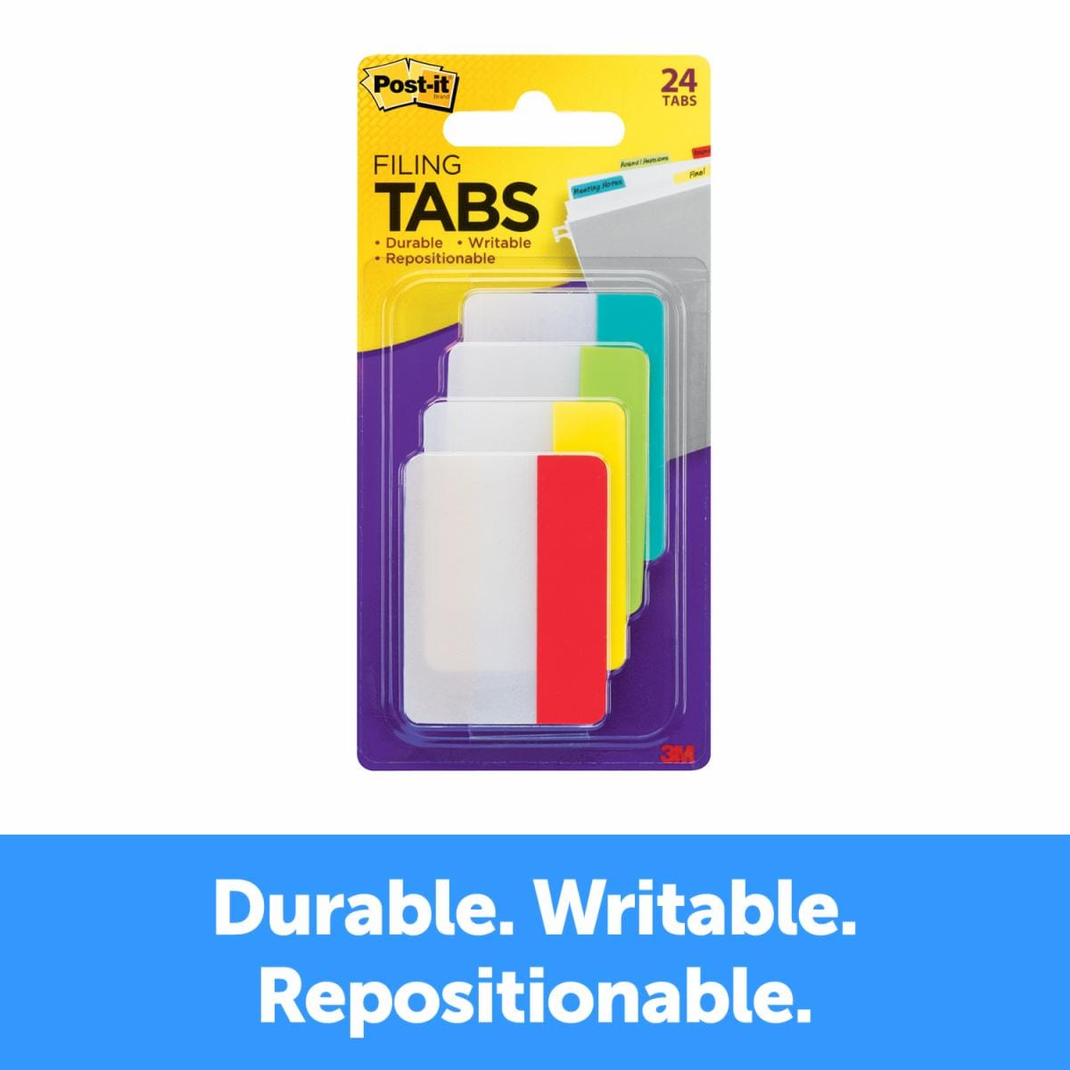 Post-it® Durable Tabs 686-ALYR, 2 in. x 1.5 in. (50.8 mm x 38 mm), 1 ea ...
