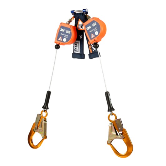 3M™ DBI-SALA® Nano-Lok™ edge Twin-Leg Quick Connect Self Retracting Lifeline 3500249, Orange, 8 ...