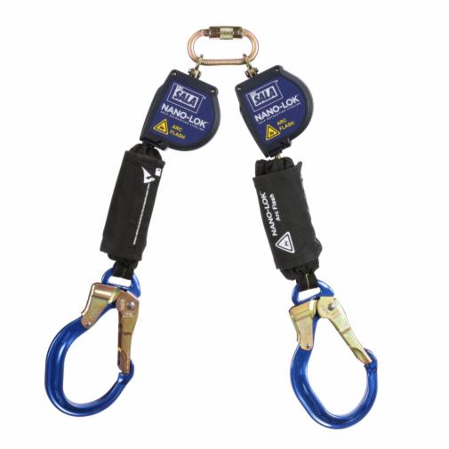 3M™ DBI-SALA® Nano-Lok™ Arc Flash Twin-Leg Personal Self-Retracting Lifeline 3101698, Web, 8 ft ...