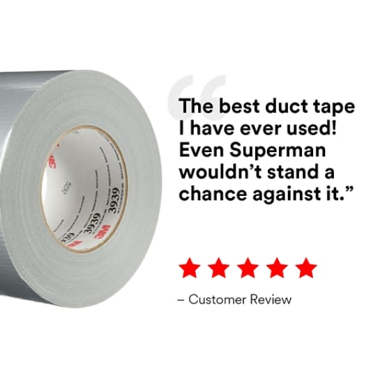 3M™ Heavy Duty Duct Tape 3939, Silver, 72 mm x 54.8 m, 9.0 mil, 12 per ...