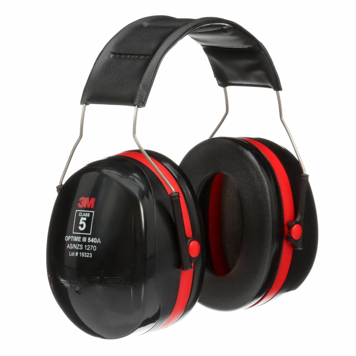 3M™ PELTOR™ Optime™ III Headband Format Earmuff H540A, Black and Red ...
