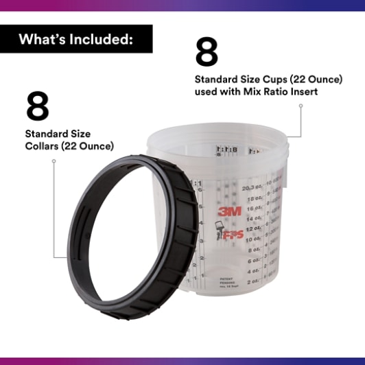 3M™ PPS™ Cup & Collar, 16001, Standard, 2 per carton, 4 cartons per ...