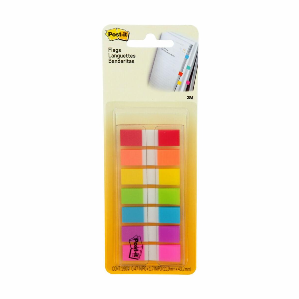 Languettes adhésives 683-7CF Post-it®, 11,9 mm x 43,2 mm (0,47 po x 1,7 ...