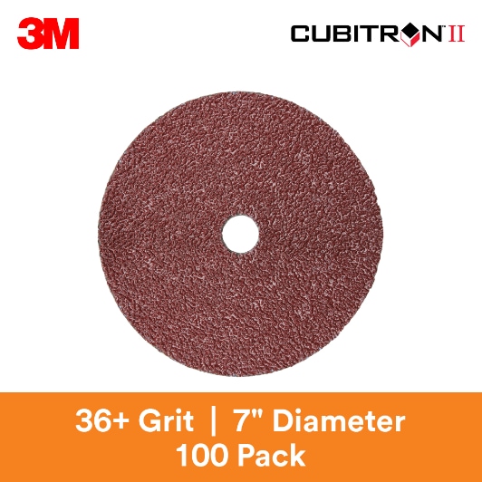 3M™ Cubitron™ II Fibre Disc 982C, 36+, 7 in x 7/8 in, Die 700BB, 25/Inner, 100/Case | 3M Philippines