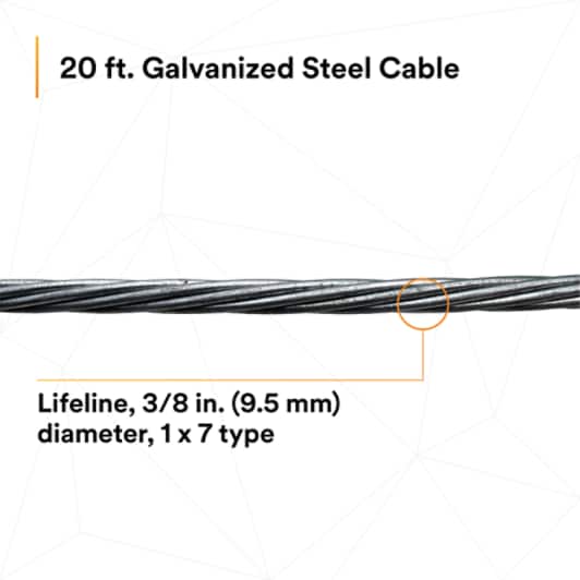 3M™ DBI-SALA® Lad-Saf™ Cable Vertical Safety System 6118020, Galvanized ...