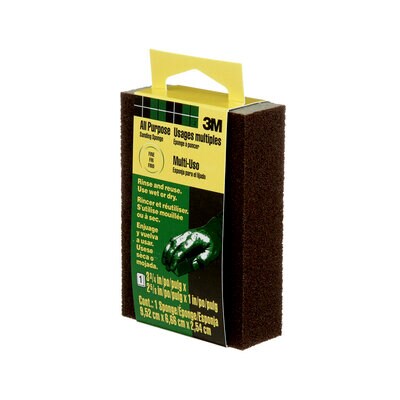 3M™ All Purpose Sanding Sponge CP-001-ESF, Fine, 3 3/4 in x 2 5/8 in x ...