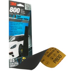 3M™ Wetordry™ Sandpaper, 03022, 800 Grit, 3 2/3 inch x 9 inch, 20 packs ...