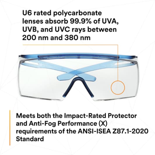 3M™ SecureFit™ 3700 Series, SF3701SGAF-BLU, Blue Temple, Scotchgard ...