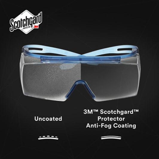 3M™ SecureFit™ 3700 Series, SF3701SGAF-BLU, Blue Temple, Scotchgard ...