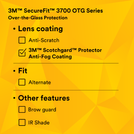 3M™ SecureFit™ 3700 Series, SF3701SGAF-BLU, Blue Temple, Scotchgard ...