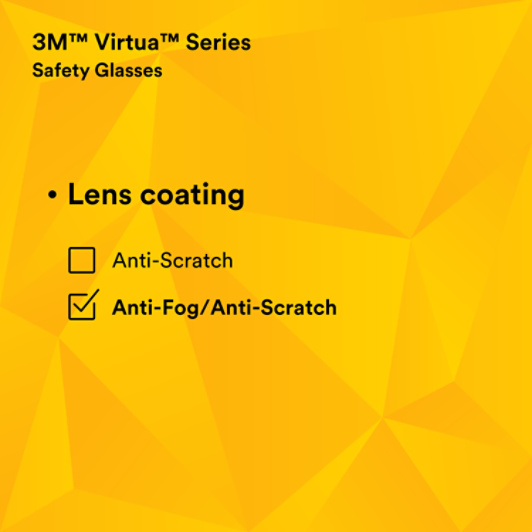 3M™ Virtua™ Protective Eyewear 11329-00000-20 Clear Anti-Fog Lens ...