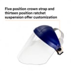 3M™ Ratchet Headgear H8A, 82783-00000, with 3M™ Clear Polycarbonate ...