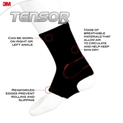 Tensor™ Compression Ankle Support, Small/Medium, Black | 3M Canada