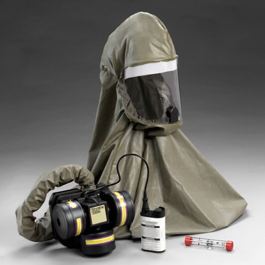 3M™ Breathe Easy™ Butyl Rubber Hood Powered Air Purifying Respirator ...