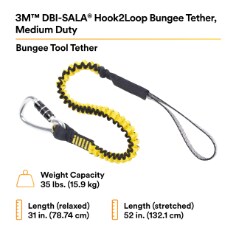 3M™ DBI-SALA® Hook2Loop Bungee Tool Tether, Medium Duty 1500049 | 3M ...