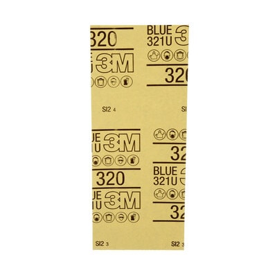 3M™ Blue Sandpaper 31578-8, 320 Grit, 3.66 in x 9 in, 8 Sheets/Pack, 20 ...