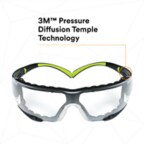 3M™ SecureFit™ Safety Glasses SF401AF-FM, Foam, Clear Anti-fog Lens ...