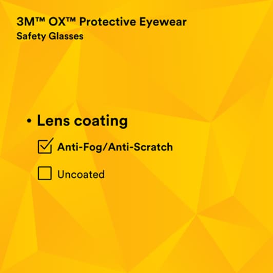 3M™ OX™ 2000 Protective Eyewear 12166-00000-20, Clear Anti-Fog Lens ...