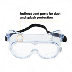 3M™ Safety Splash Goggle 334, 40660-00000-10, Clear Lens, 10 ea/case ...