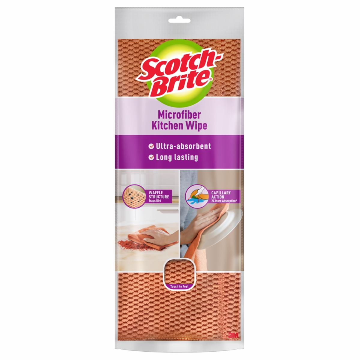 Scotch-Brite® Microfiber Kitchen Wipe , 31 cm x 29 cm, 1 ea/Pack | 3M India