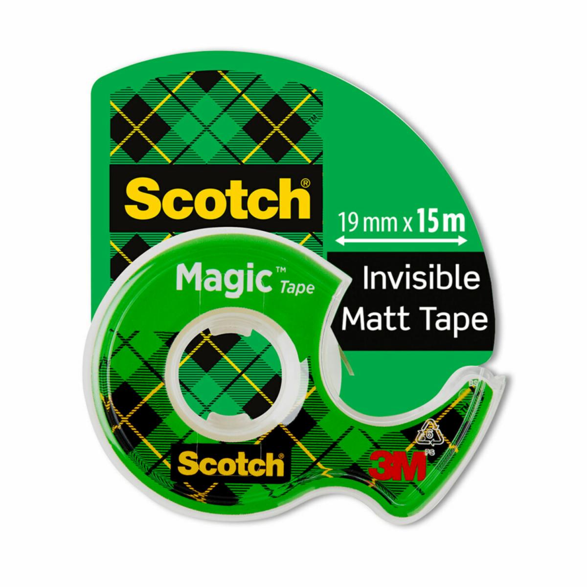 Scotch® Magic™ Invisible Tape, 19 mm x 15 m, 1 Roll on Handheld ...