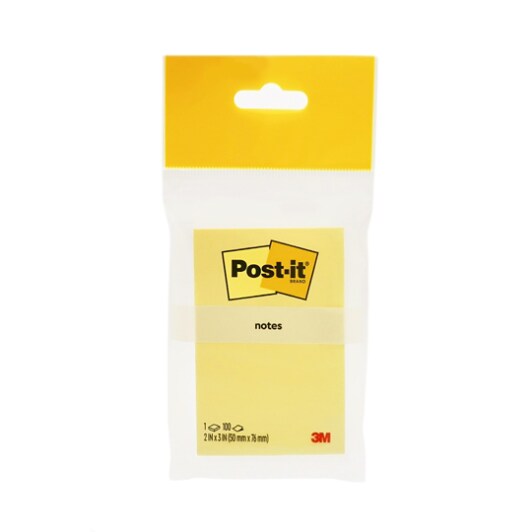 Post-it® Notes HB 656-1, Canary Yellow, EN, 50 mm x 76 mm x 100 Sheets ...