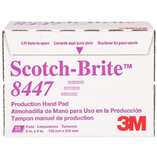 Scotch-Brite™ Production Hand Pad 8447, HP-HP, A/O Very Fine, Maroon, 6 ...