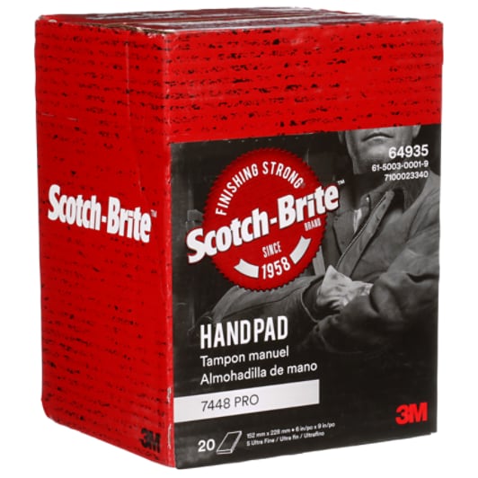 Scotch-Brite™ PRO Hand Pad, 7448, 9 in x 6 in (22.86 cm x 15.24 cm), 20 ...